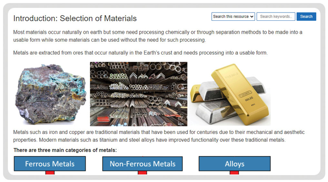 Metal Based Materials – Focus Educational Software