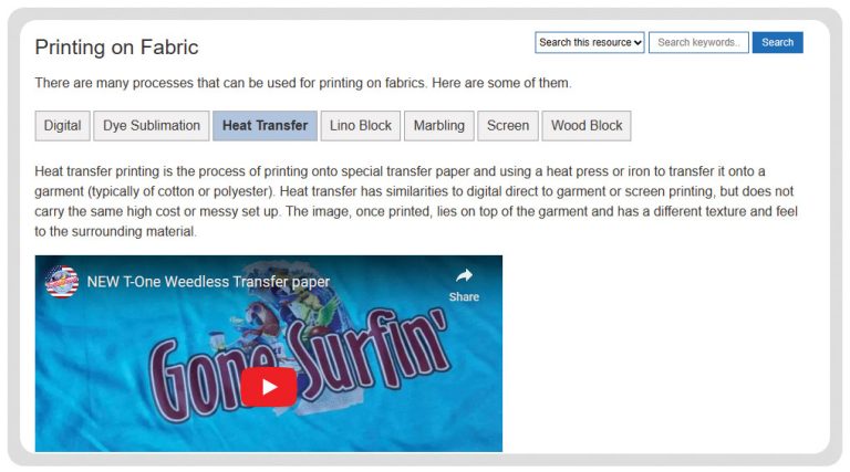 Textile Based Materials – Focus Educational Software